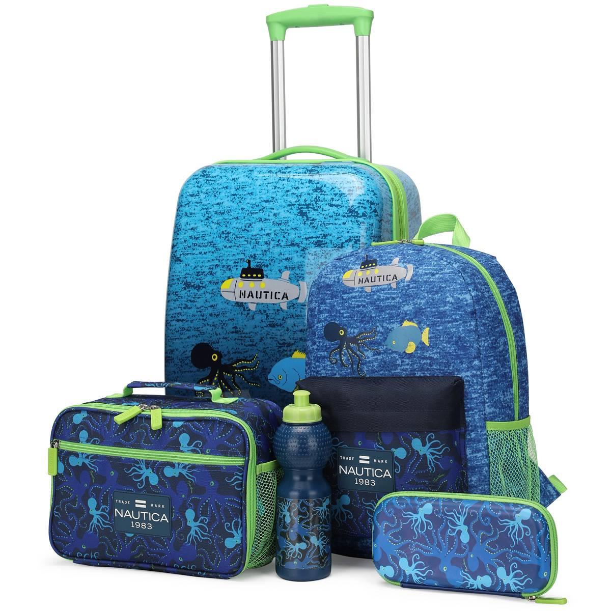 Nautica Kids Adventure 5-Piece Back to School Carry-on Luggage Set - Multi