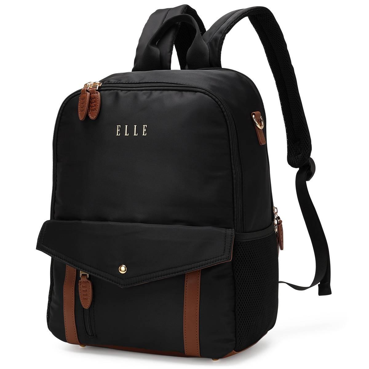 Click here for ELLE Luxe Journey Twill and Vegan Leather Backpack prices