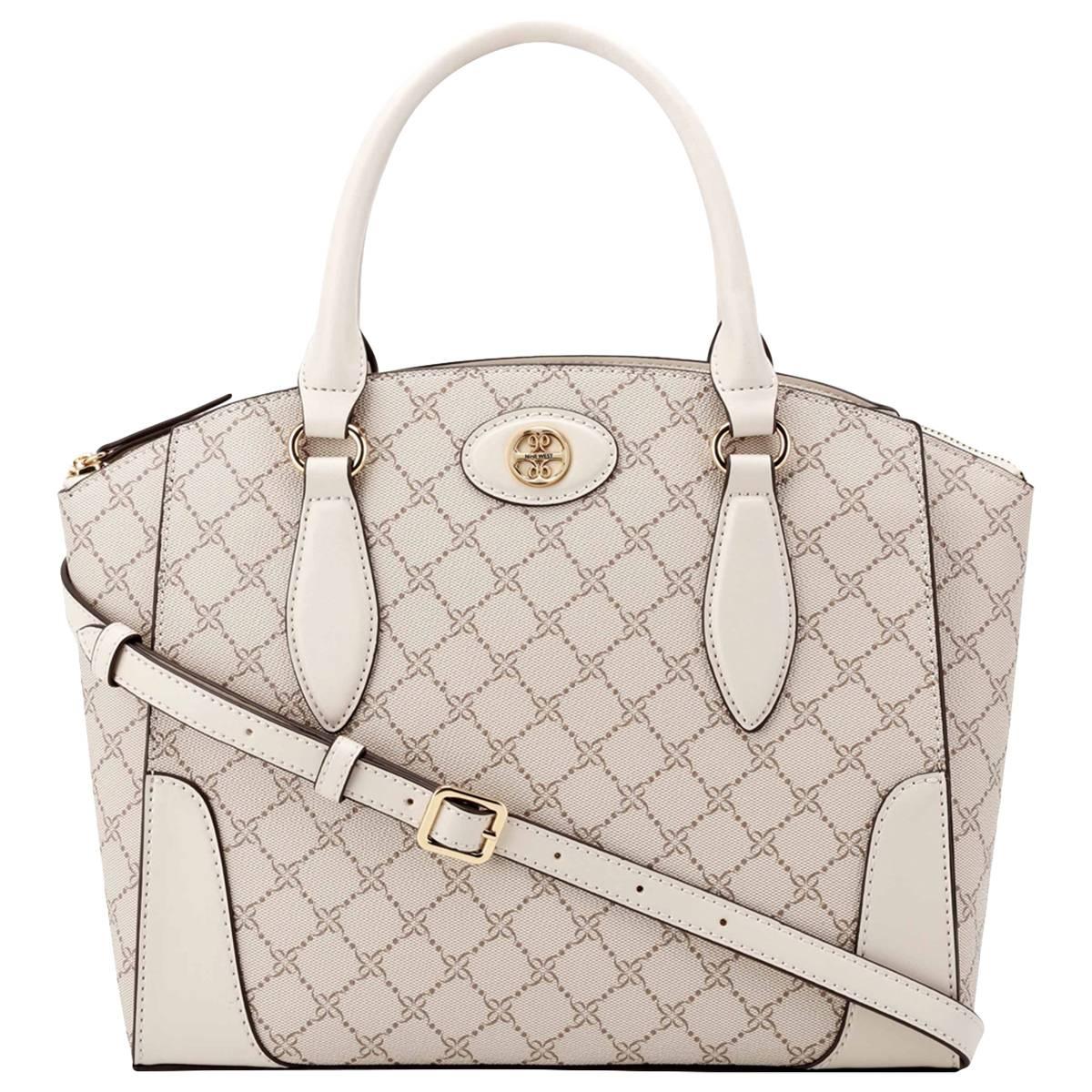 Nine West Womens Innes Small Tote Bag - Mushroom Logo Milk