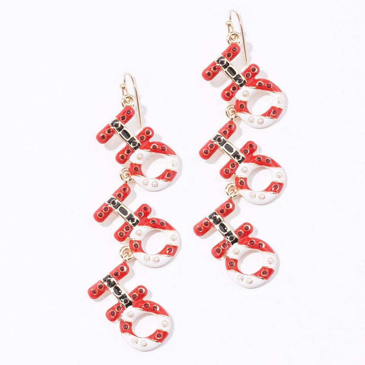 Click here for Ho Ho Ho Santa Suit with Belt Linear Earrings prices