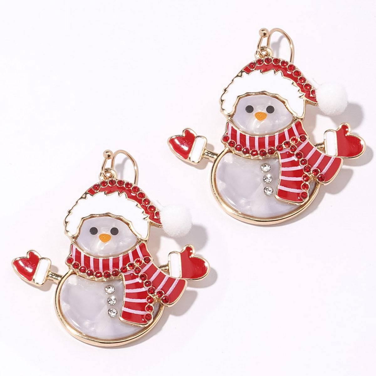 Click here for Snowman with Scarf and Santa Hat Drop Earrings prices