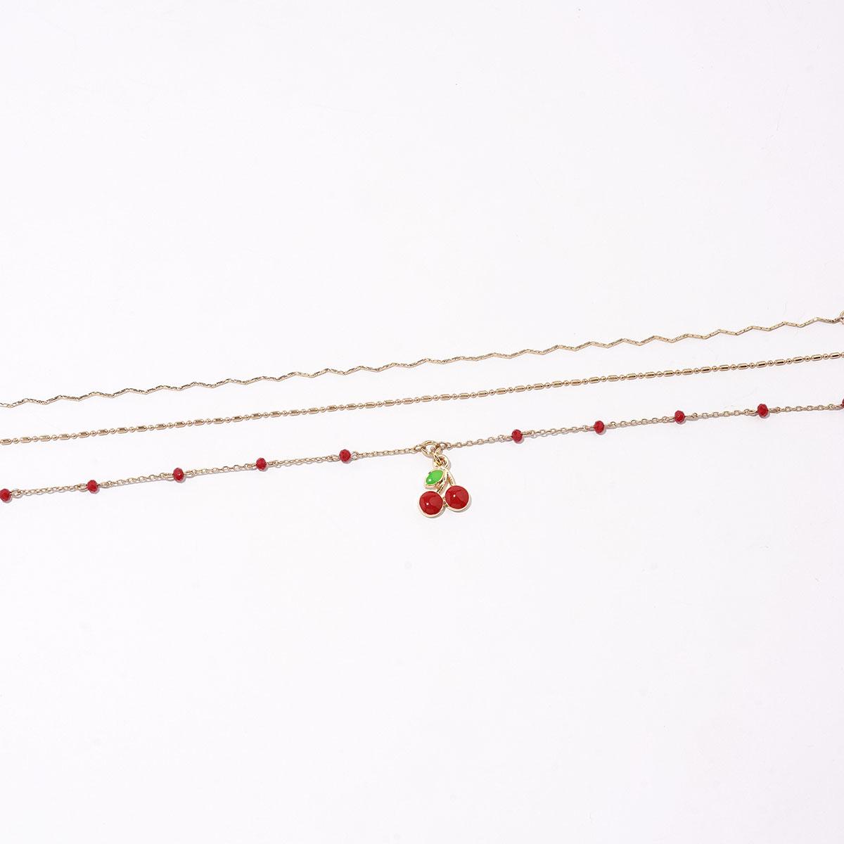 Click here for Ashley 3pc. Shiny Gold-Tone Chain Anklet w/ Beads... prices