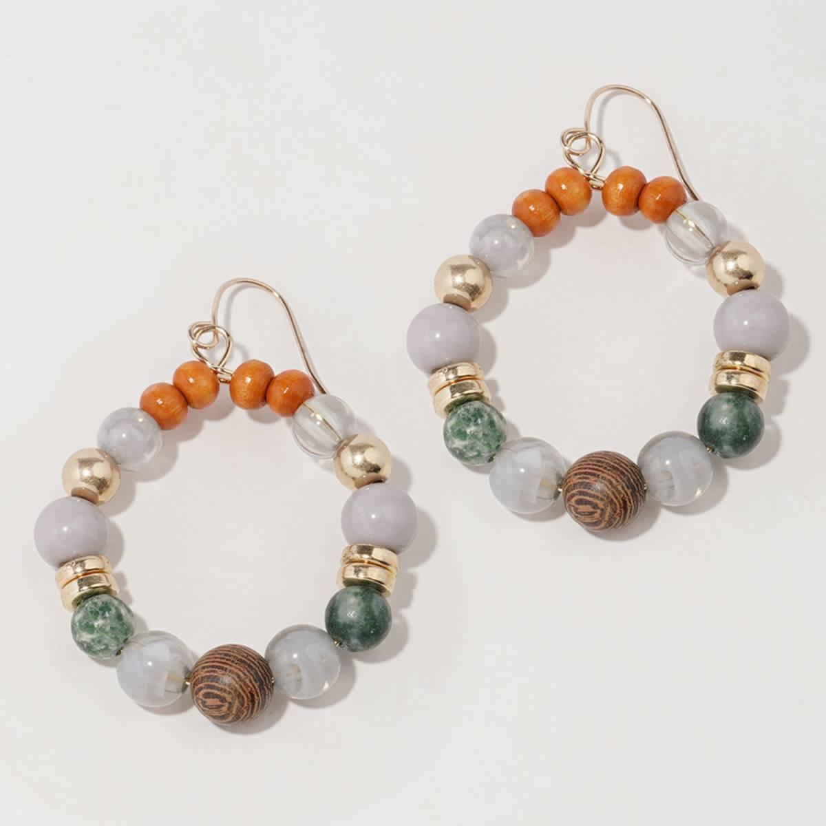 Click here for Ashley Cooper(tm) Green Beaded Ring Drop Earrings prices