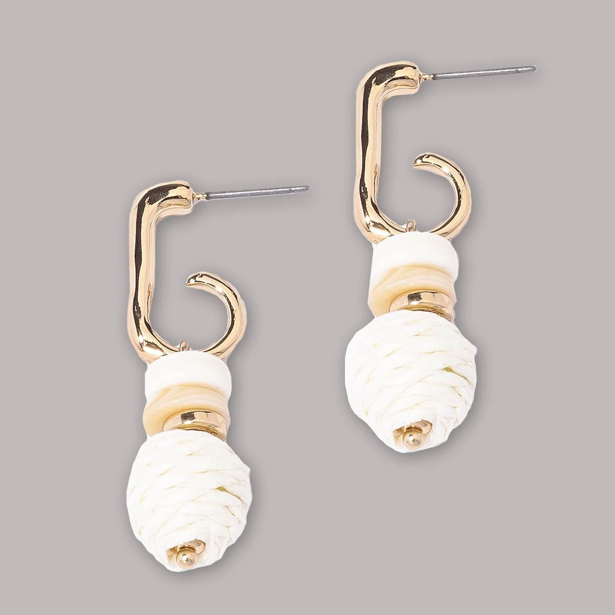 Click here for Ashley Cooper(tm) Cream Wrapped Bead Drop Earrings prices