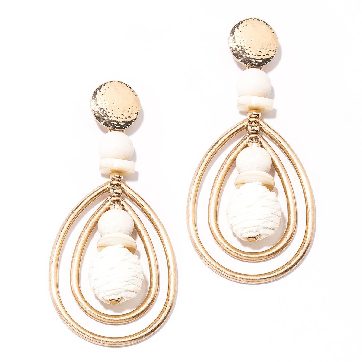 Click here for Ashley Cooper(tm) Gold Tone Wrapped Bead Teardrop... prices