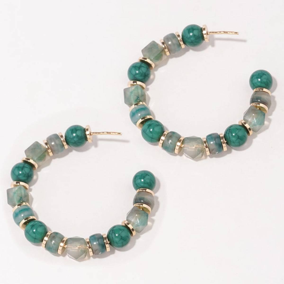 Click here for Ashley Cooper(tm) Shiny Gold-Tone Green Beaded J H... prices