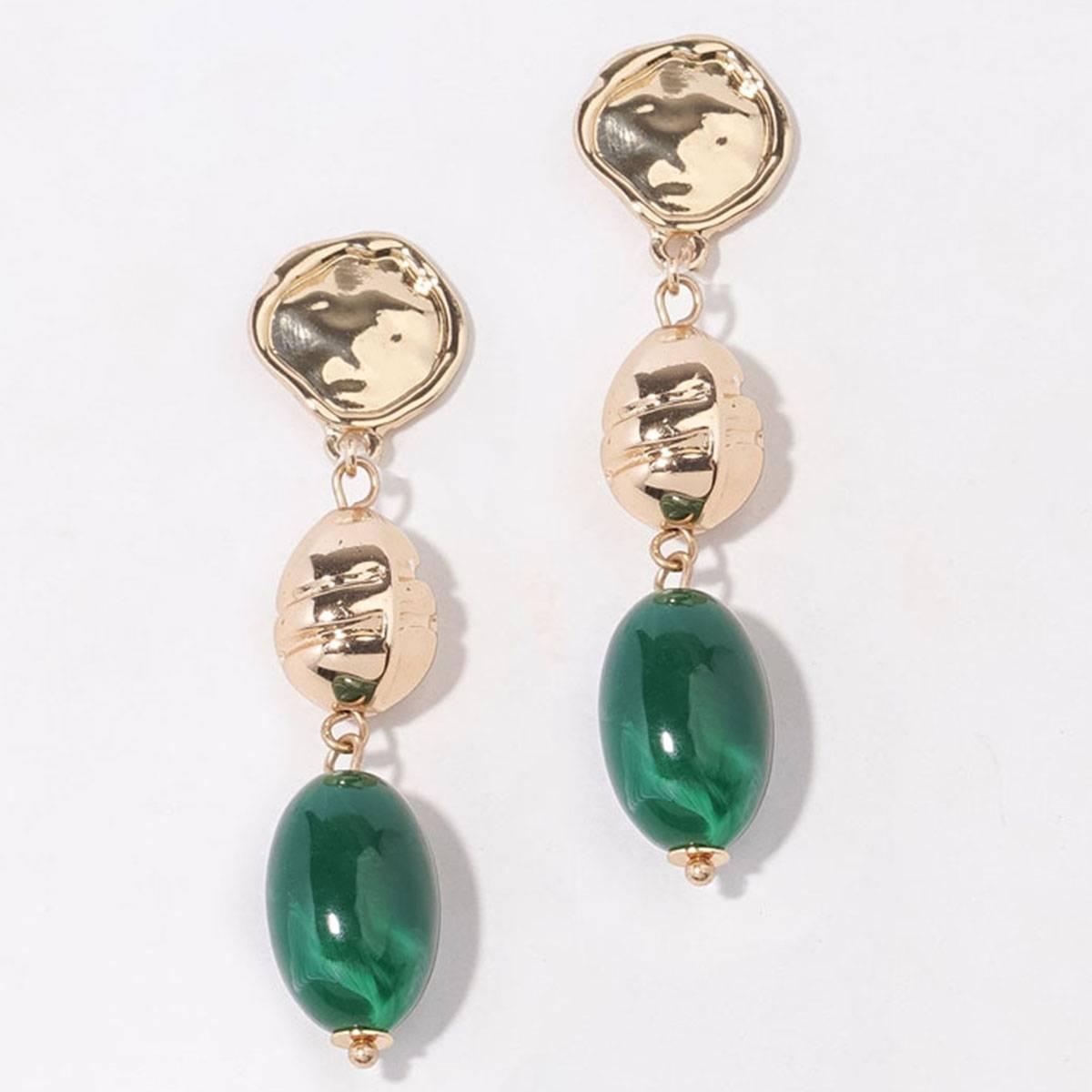 Click here for Ashley Cooper(tm) Linear Green Beaded Earrings prices