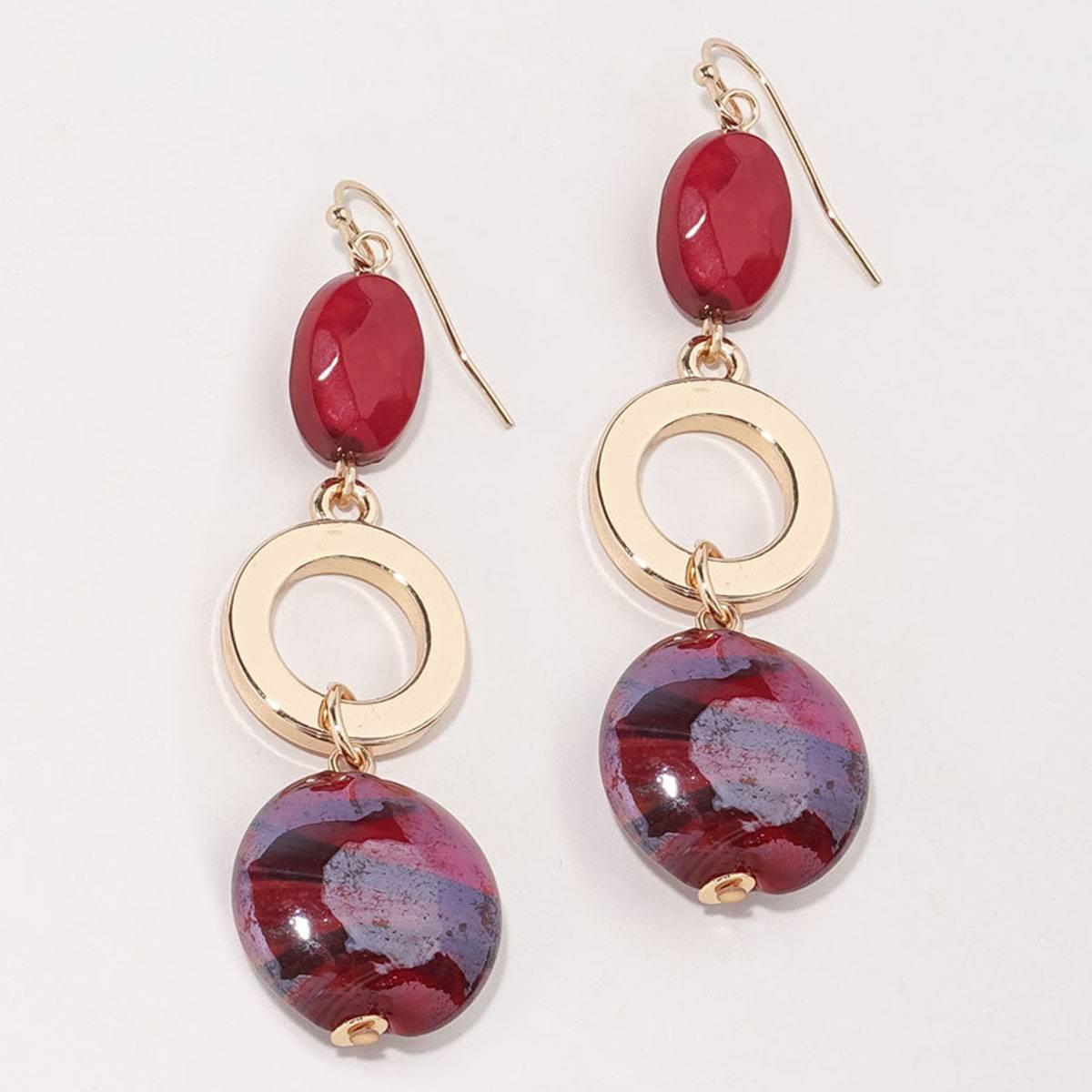 Click here for Ashley Cooper(tm) Burgundy Beaded Linear Earrings prices