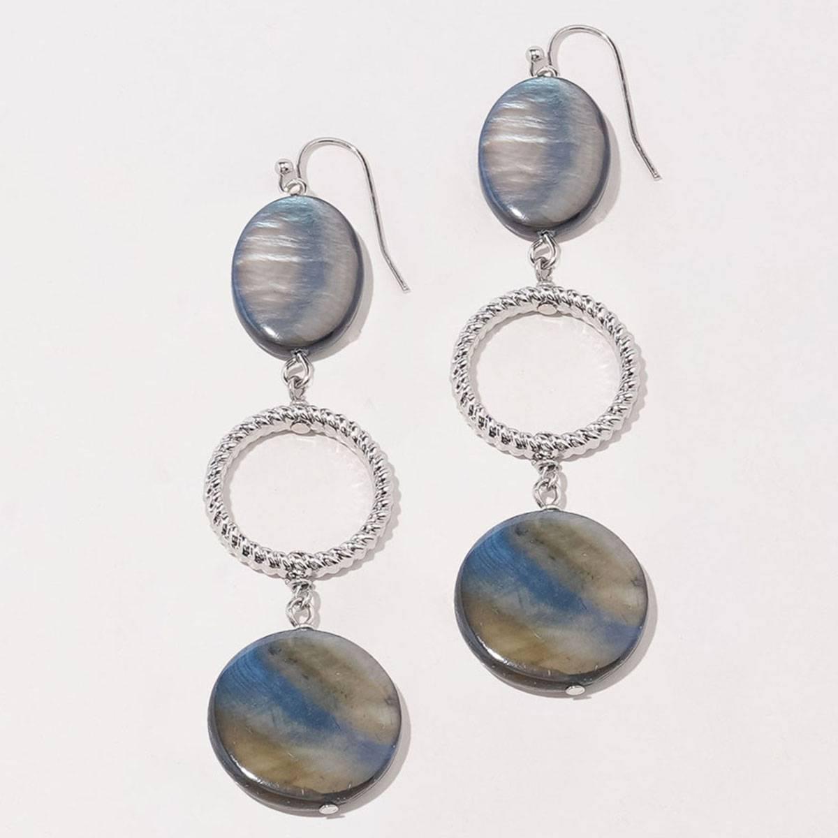 Click here for Ashley Cooper(tm) Linear Blue Earrings with Textur... prices
