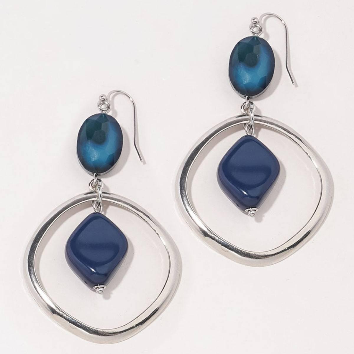 Click here for Ashley Cooper(tm) Blue Multi Bead Earrings with Ri... prices