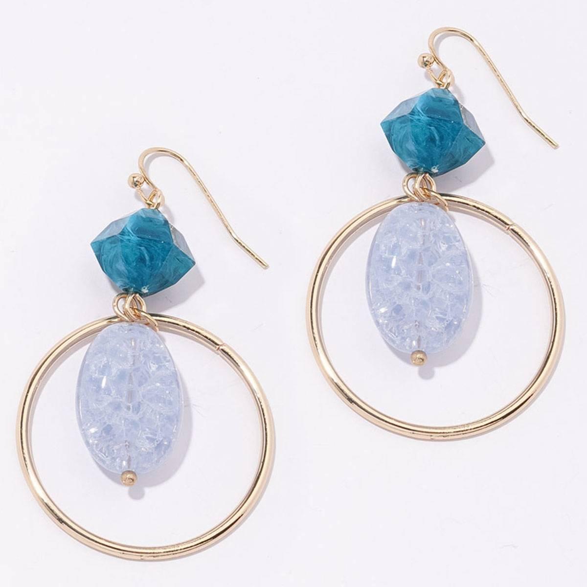 Click here for Ashley Cooper(tm) Light Blue Bead Ring Earrings wi... prices