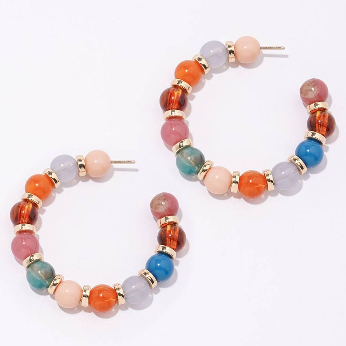 Click here for Ashley Cooper(tm) Shiny Gold Multi Bead J Hoop Ear... prices