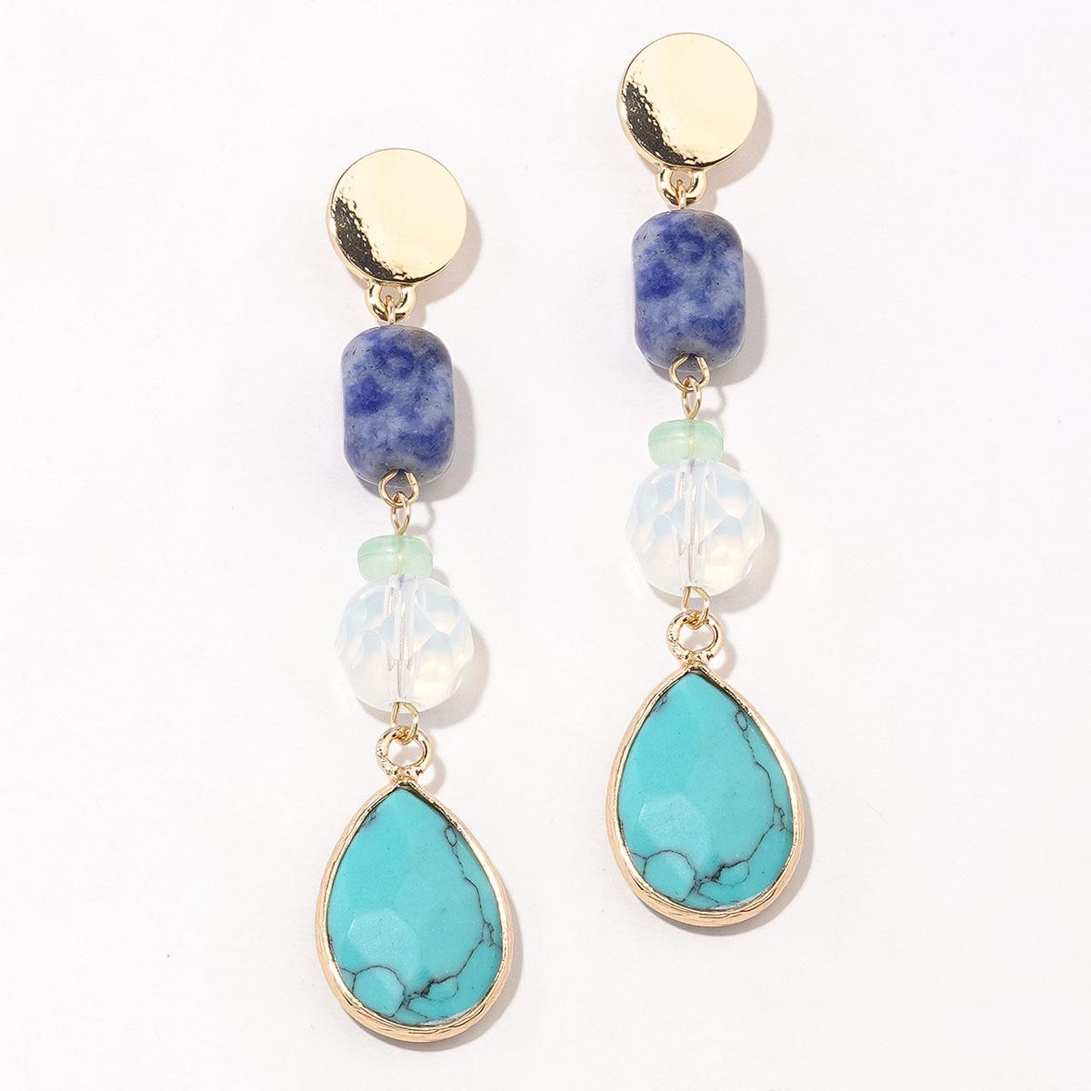 Click here for Ashley Cooper(tm) Green & Blue Beaded Linear Earri... prices