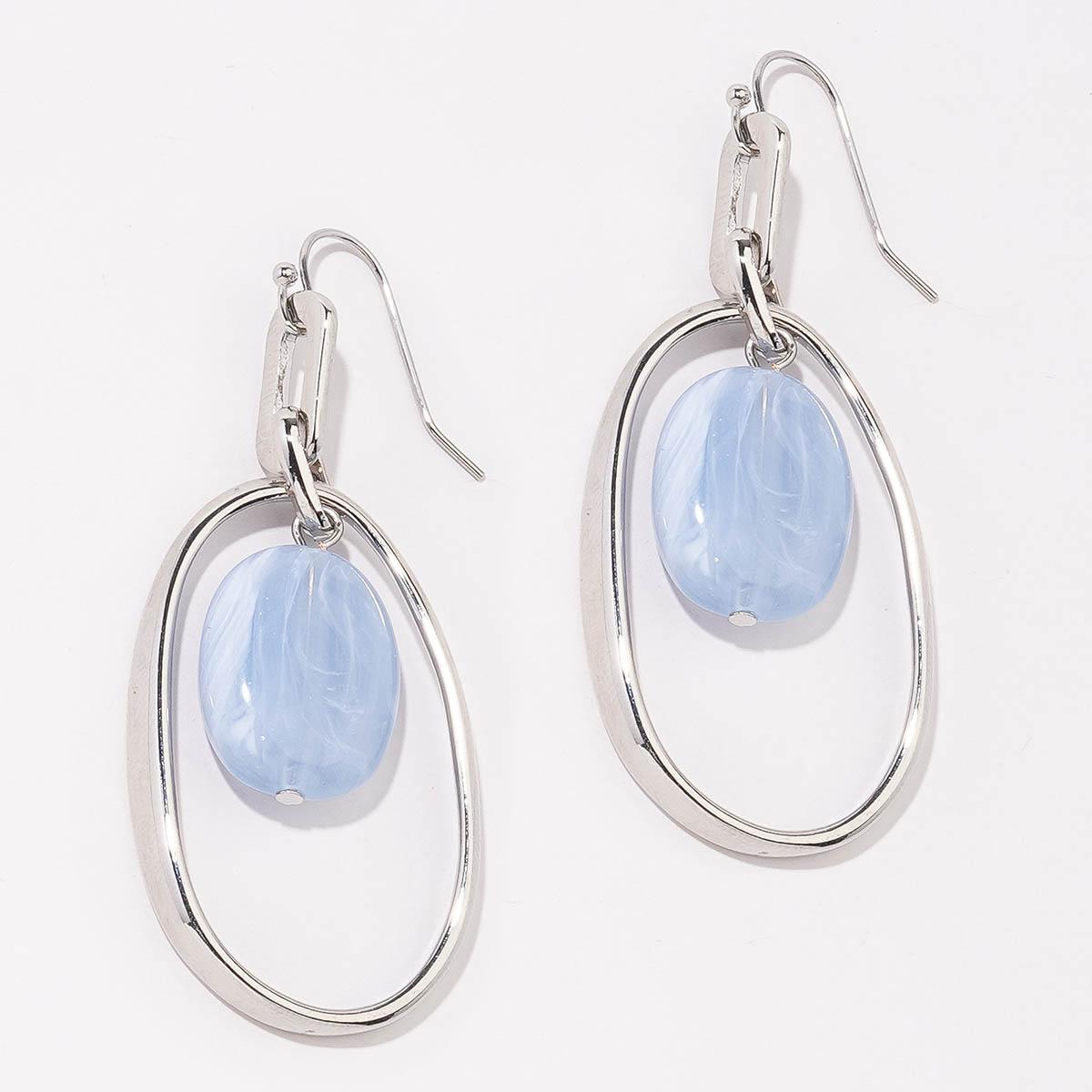 Click here for Ashley Cooper(tm) Oval Drop Earrings w/Light Blue... prices
