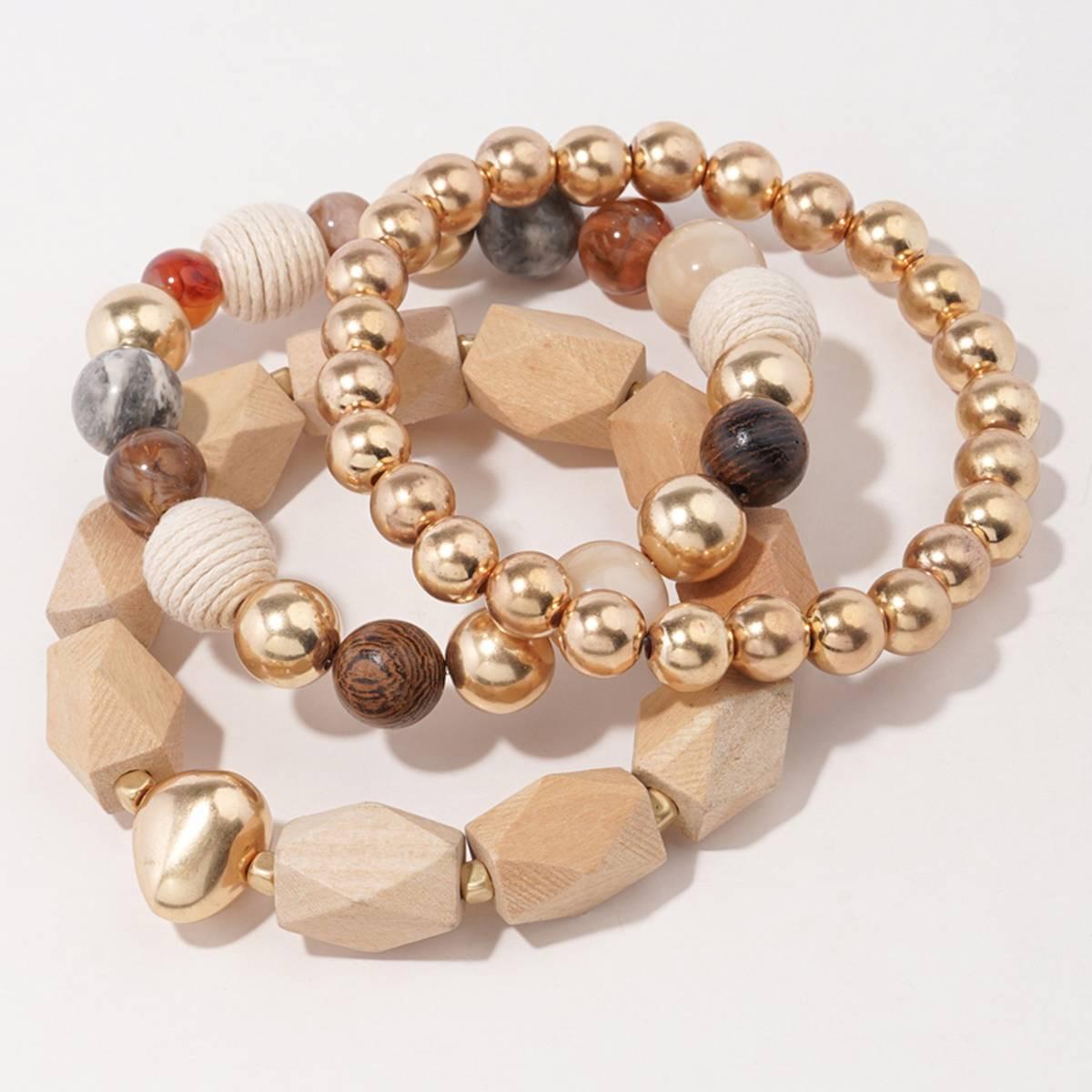 Click here for Ashley Cooper(tm) Multi 3pc. Beaded Wooden Bracele... prices