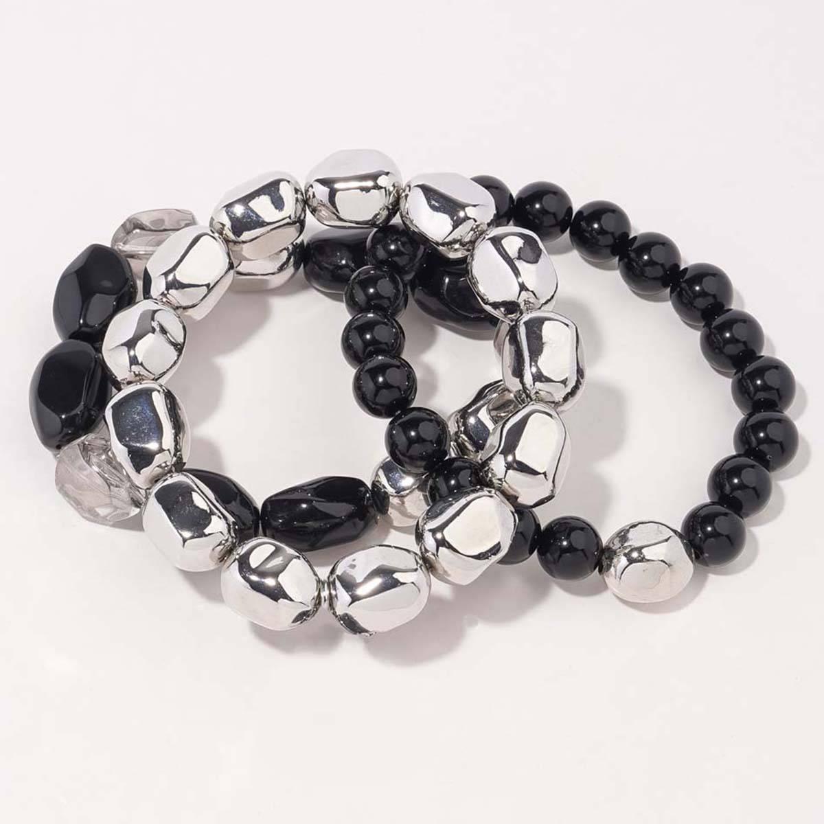 Click here for Ashley Cooper(tm) Black & Rhodium Nugget Bead Stre... prices
