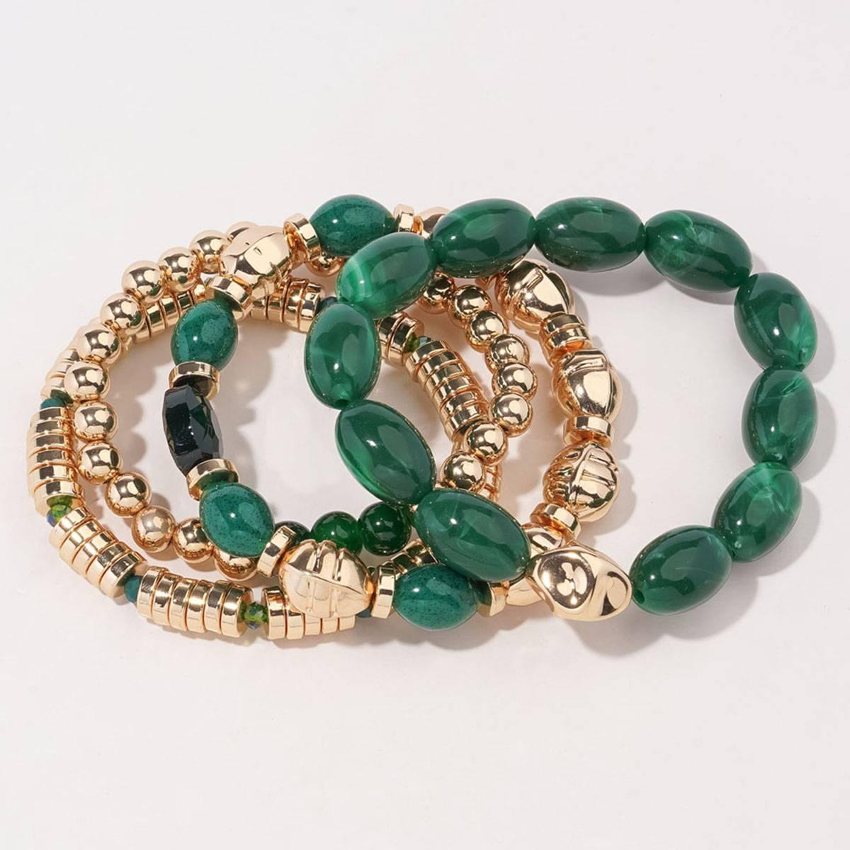 Click here for Ashley Cooper(tm) 4pc. Green Bead Bracelet Set prices