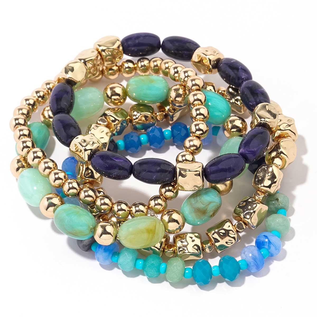 Click here for Ashley Cooper(tm) 5pc. Green & Blue Bead Multi-Str... prices