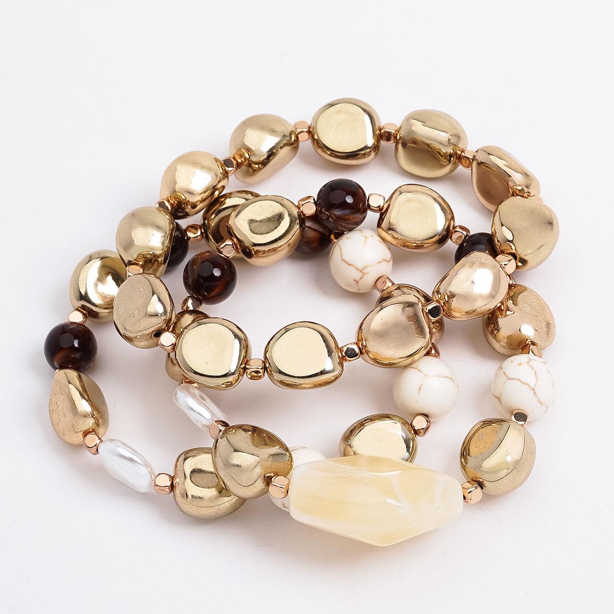 Click here for Ashley Cooper(tm) Shiny Gold-Tone Bead & Stone Str... prices
