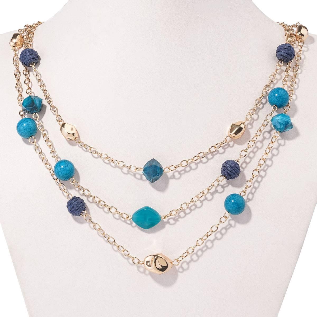 Click here for Ashley Cooper(tm) 3 Row Shiny Gold and Blue Multi... prices