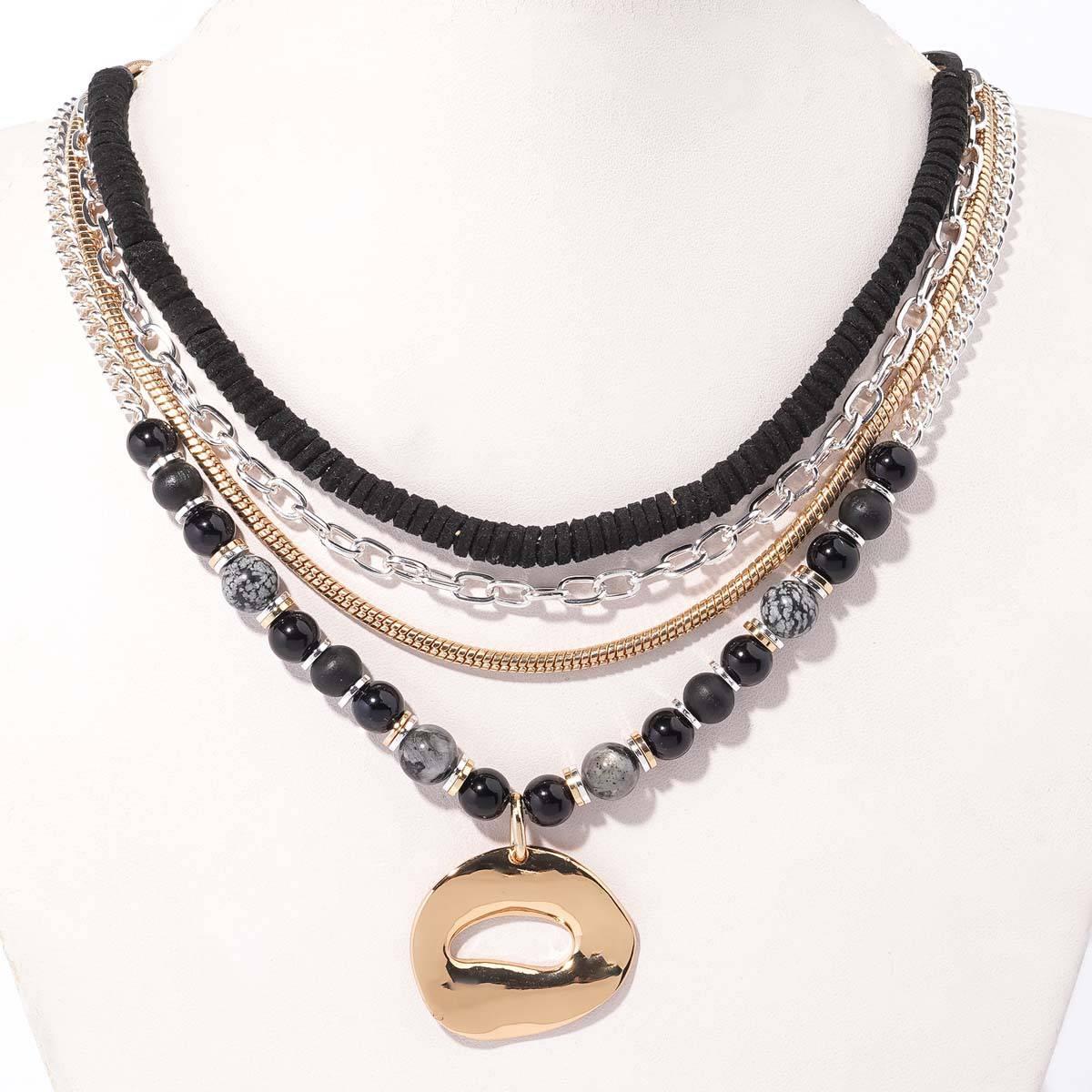 Click here for Ashley Cooper(tm) 4 Row Two-Tone Black Bead Neckla... prices