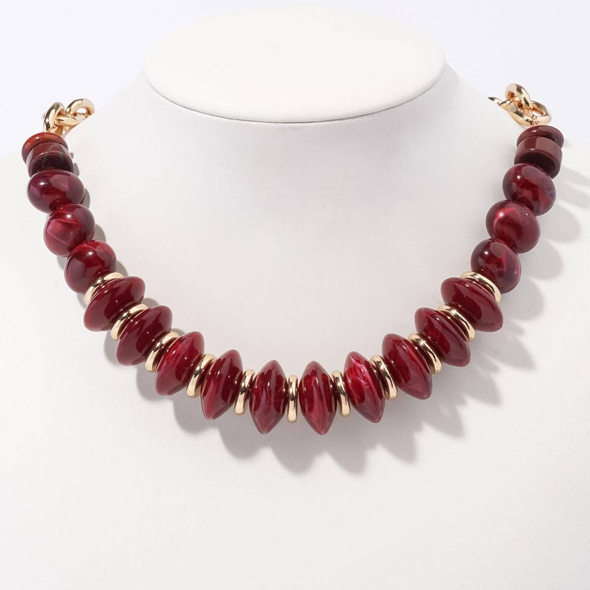 Click here for Ashley Cooper(tm) Chunky Burgundy Beaded Collar Ne... prices