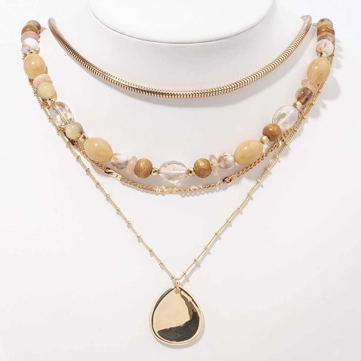 Click here for Ashley Cooper(tm) 4-Row Brown Chain Layered Pendan... prices