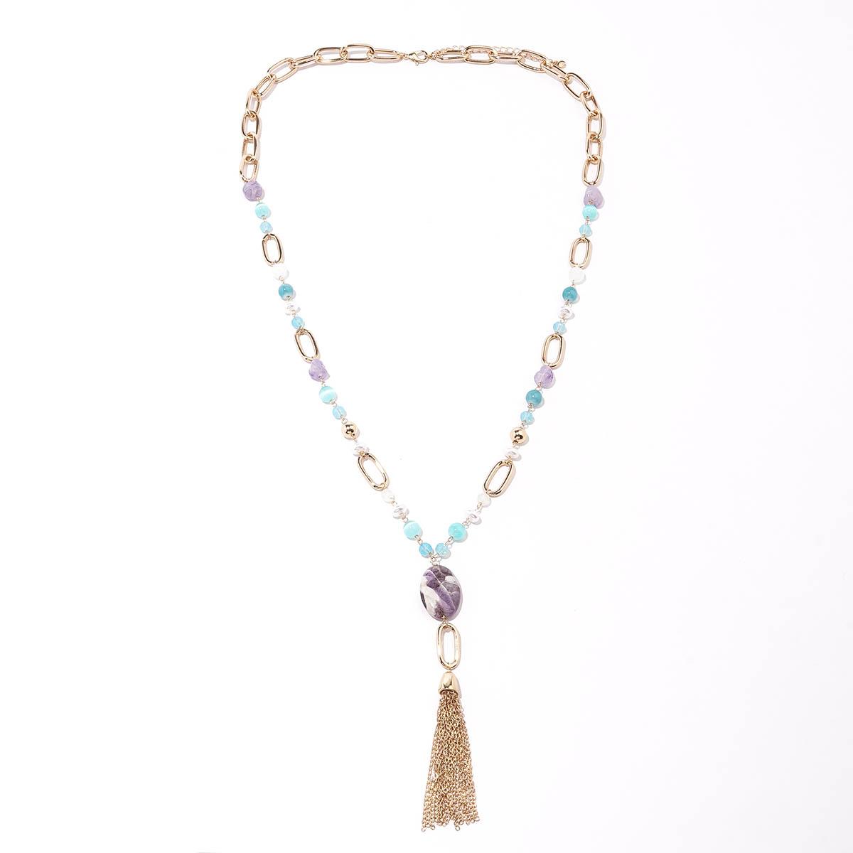 Click here for Ashley Cooper(tm) Purple-Tone Tassel Pendant Neckl... prices