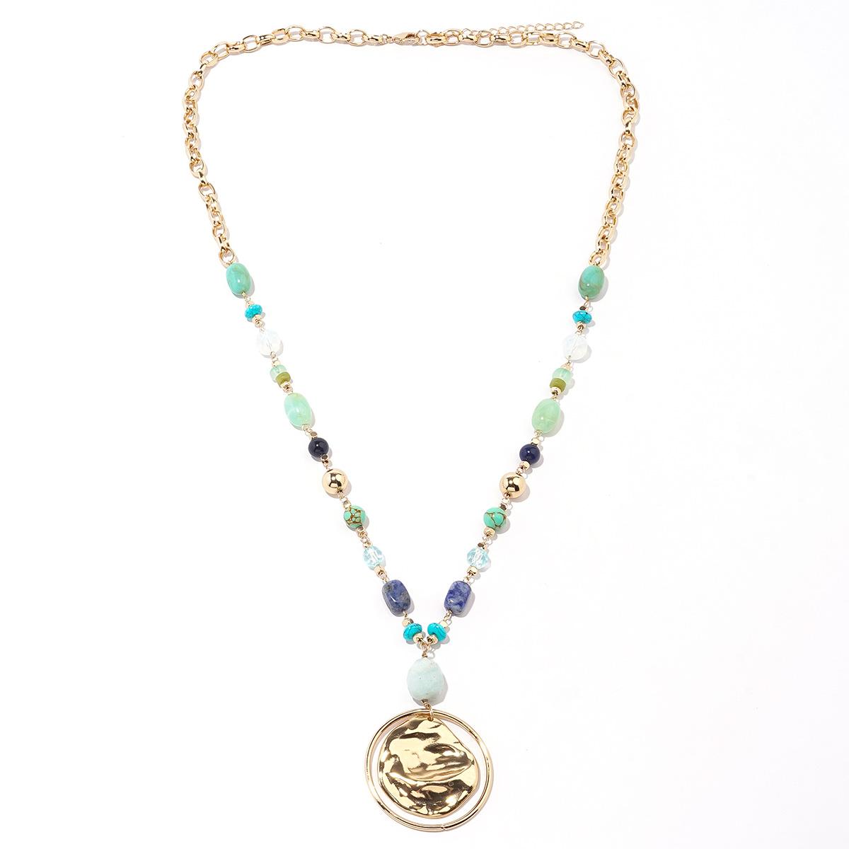 Click here for Ashley Cooper(tm) Green/Blue Bead Hammered Disk Pe... prices