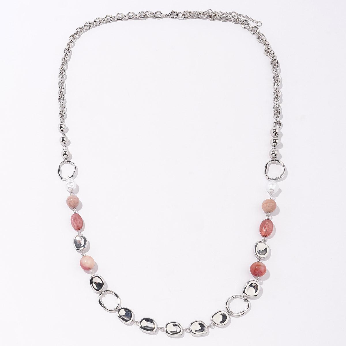 Click here for Ashley Cooper(tm) Pink & Nugget Bead Long Necklace prices