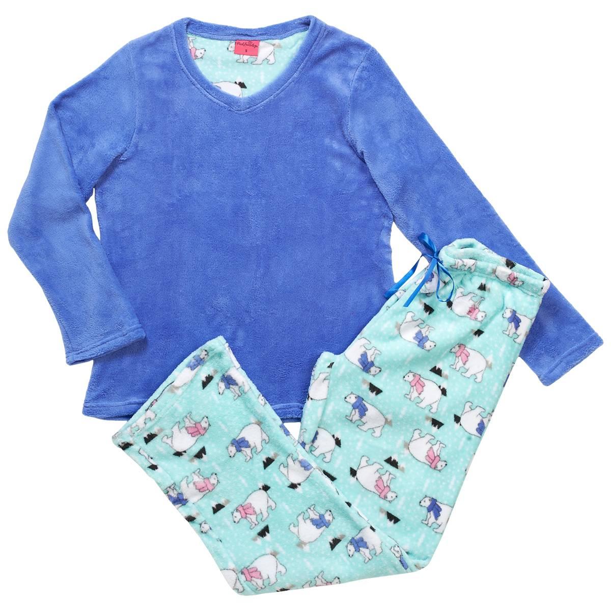 Click here for Womens Pink Laundry Coral Plush Polar Bear Pajama... prices