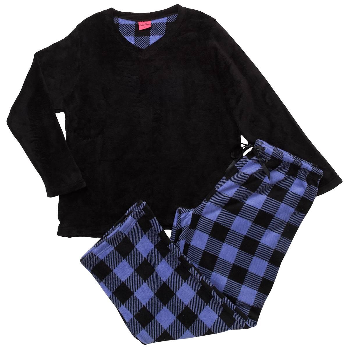Click here for Womens Pink Laundry Plush Buffalo Check Pajama Set prices
