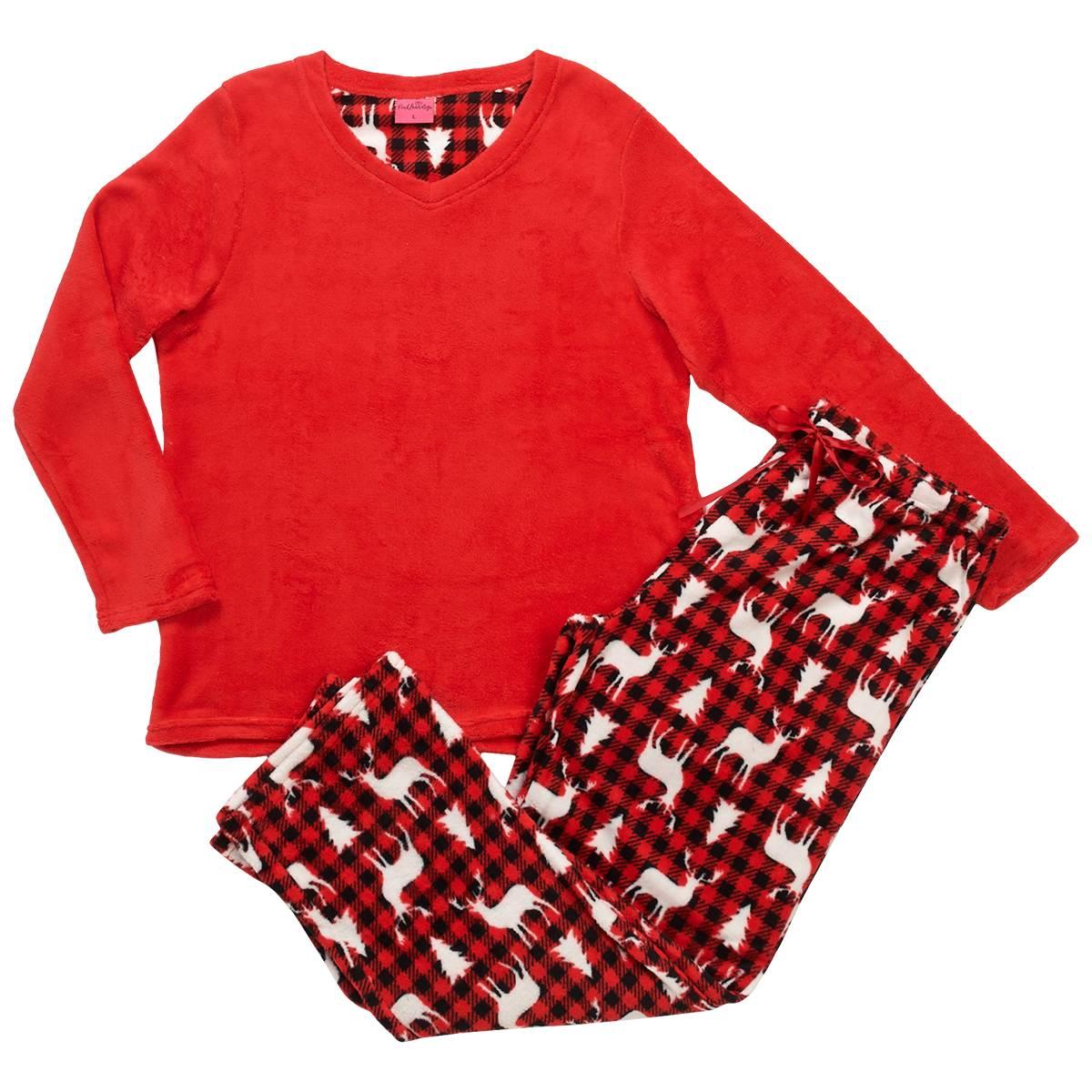 Click here for Womens Pink Laundry Coral Plush Buffalo Check Fold... prices