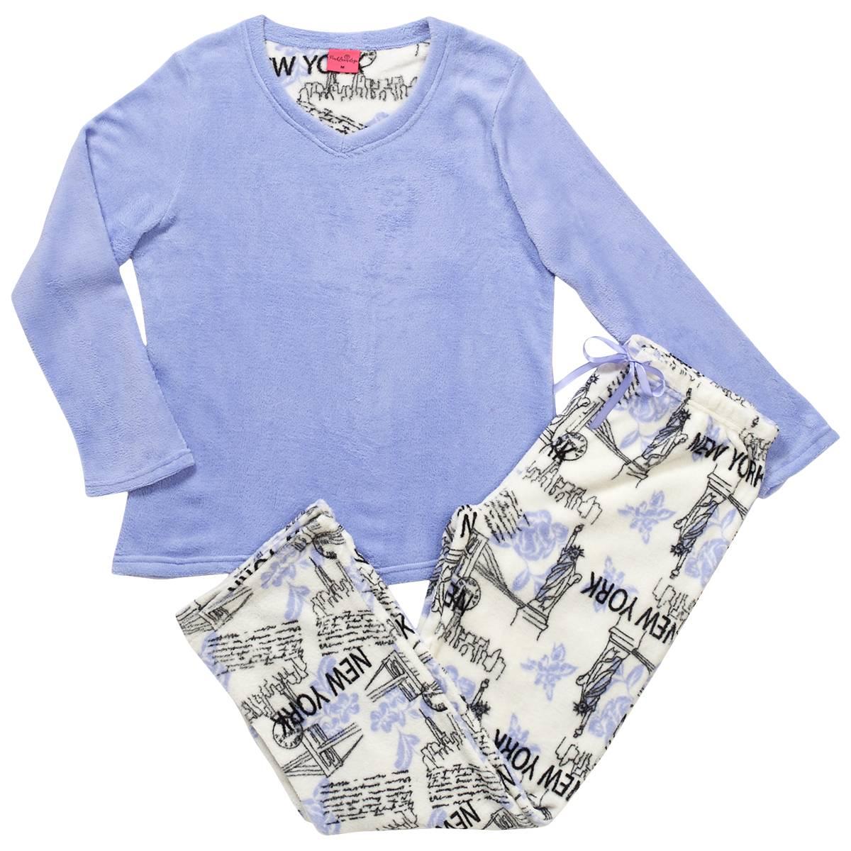 Click here for Womens Pink Laundry Coral Plush New York Script Pa... prices