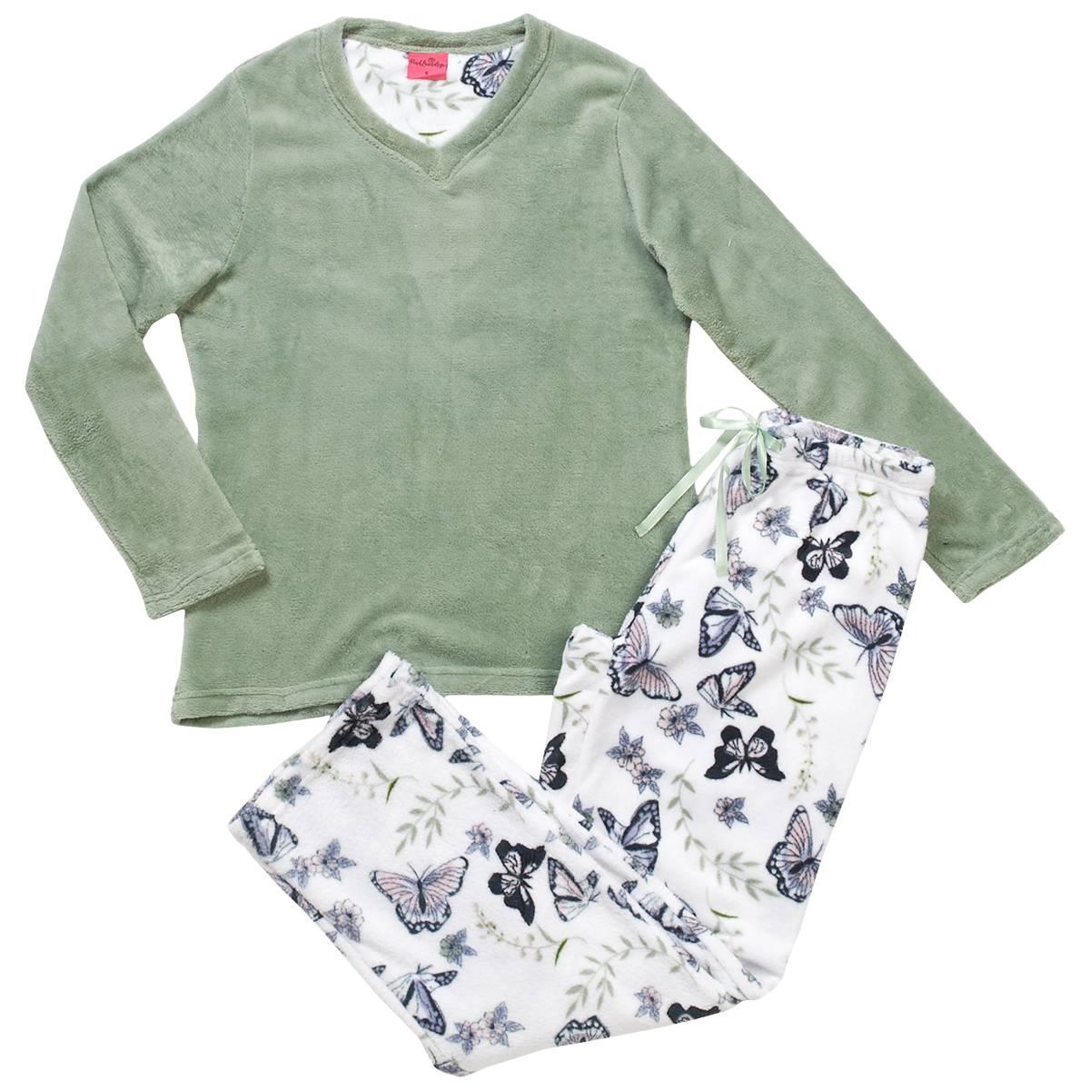 Click here for Womens Pink Laundry Long Sleeve Plush Butterfly Pa... prices