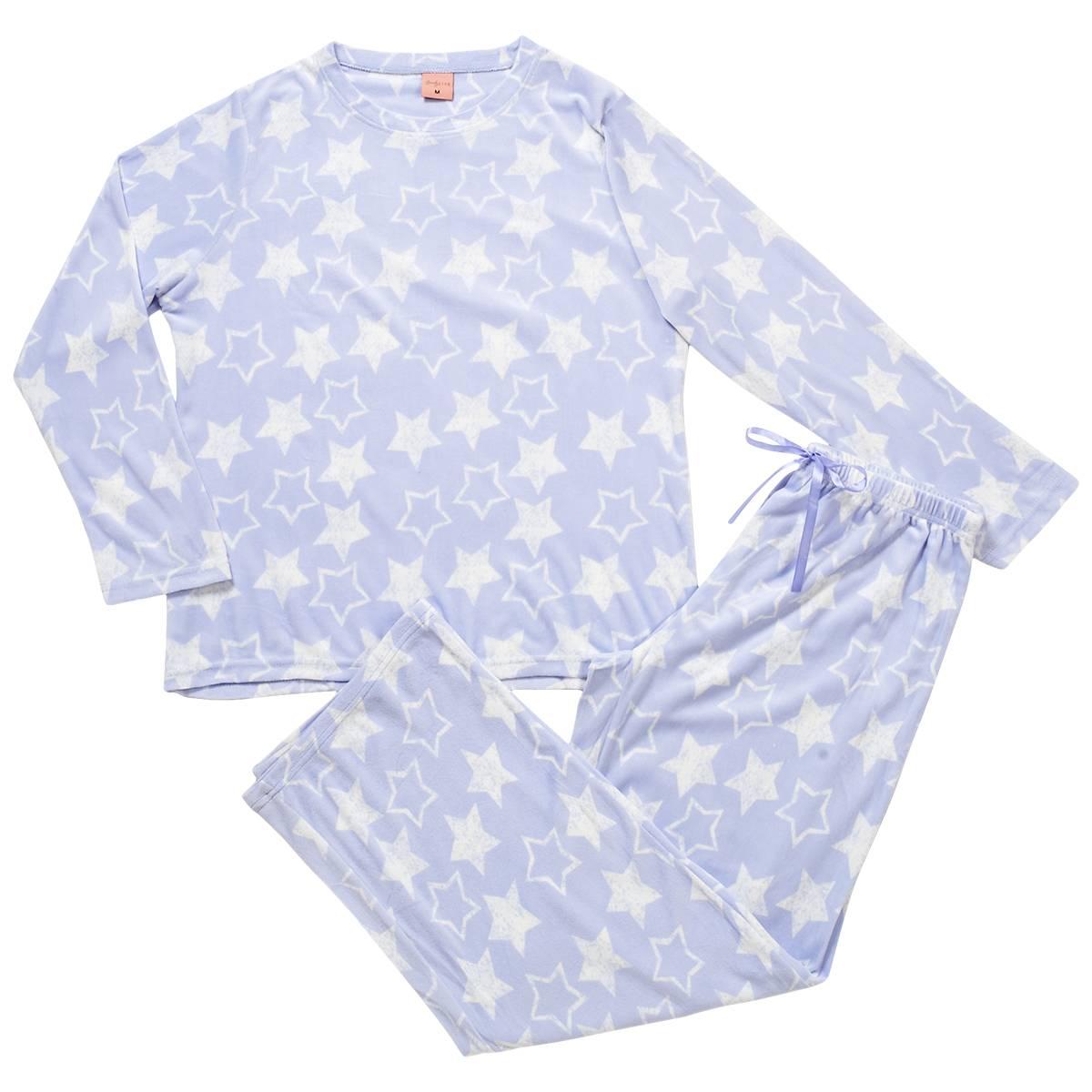 Click here for Womens Barely Pink Baby Fleece Star Pajama Set prices