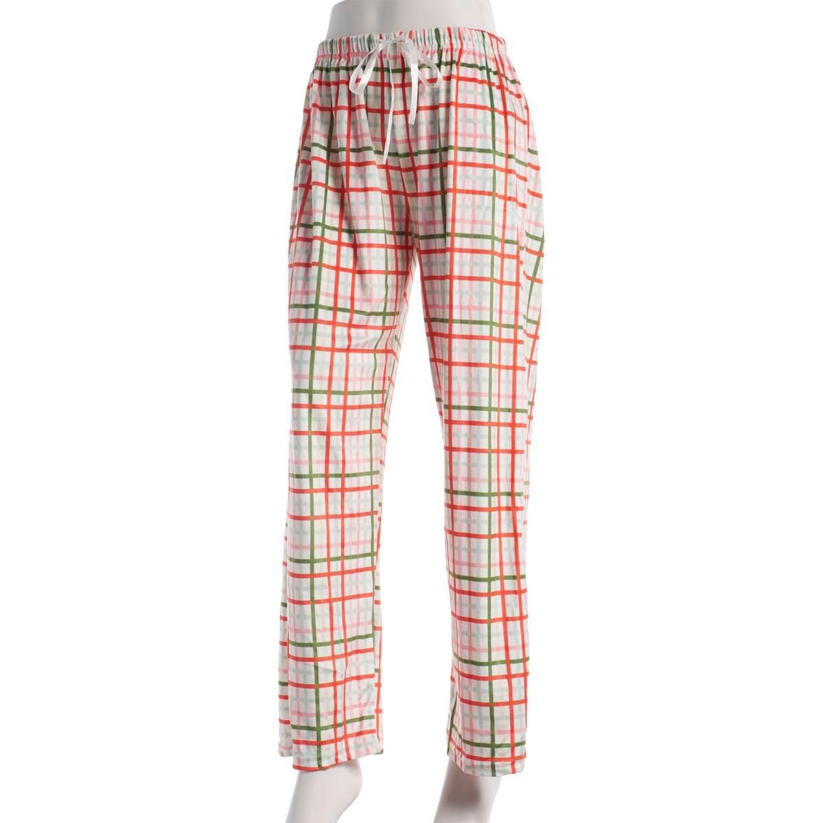 Click here for Womens Barely Pink Holiday Plaid Pajama Pants prices
