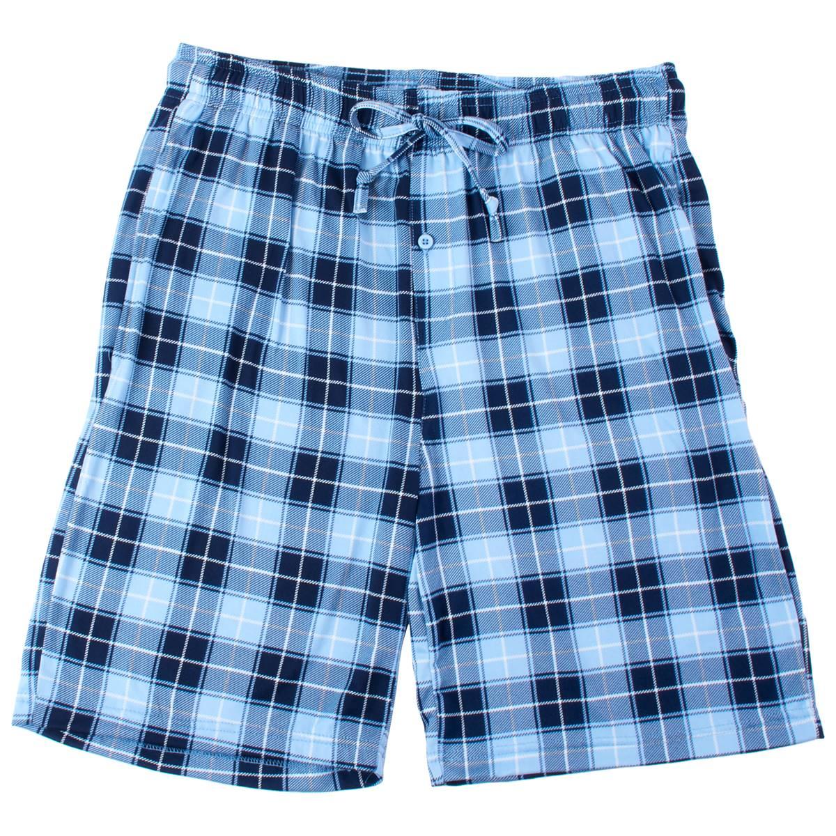 Mens Preswick & Moore(R) Plaid Pajama Shorts - Blue Plaid