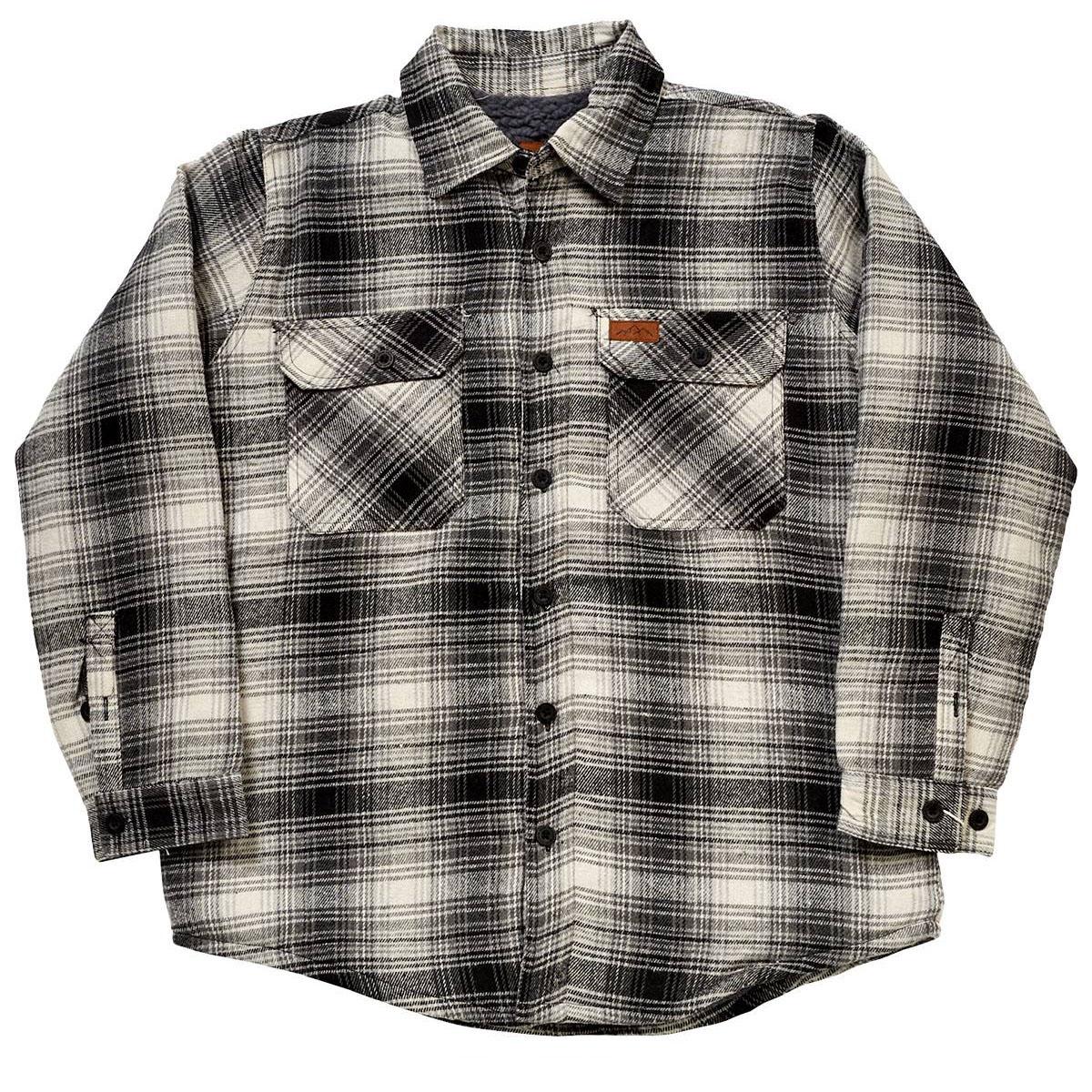 Click here for Mens Mountain Ridge Sherpa Lined Flannel Shirt Jac... prices