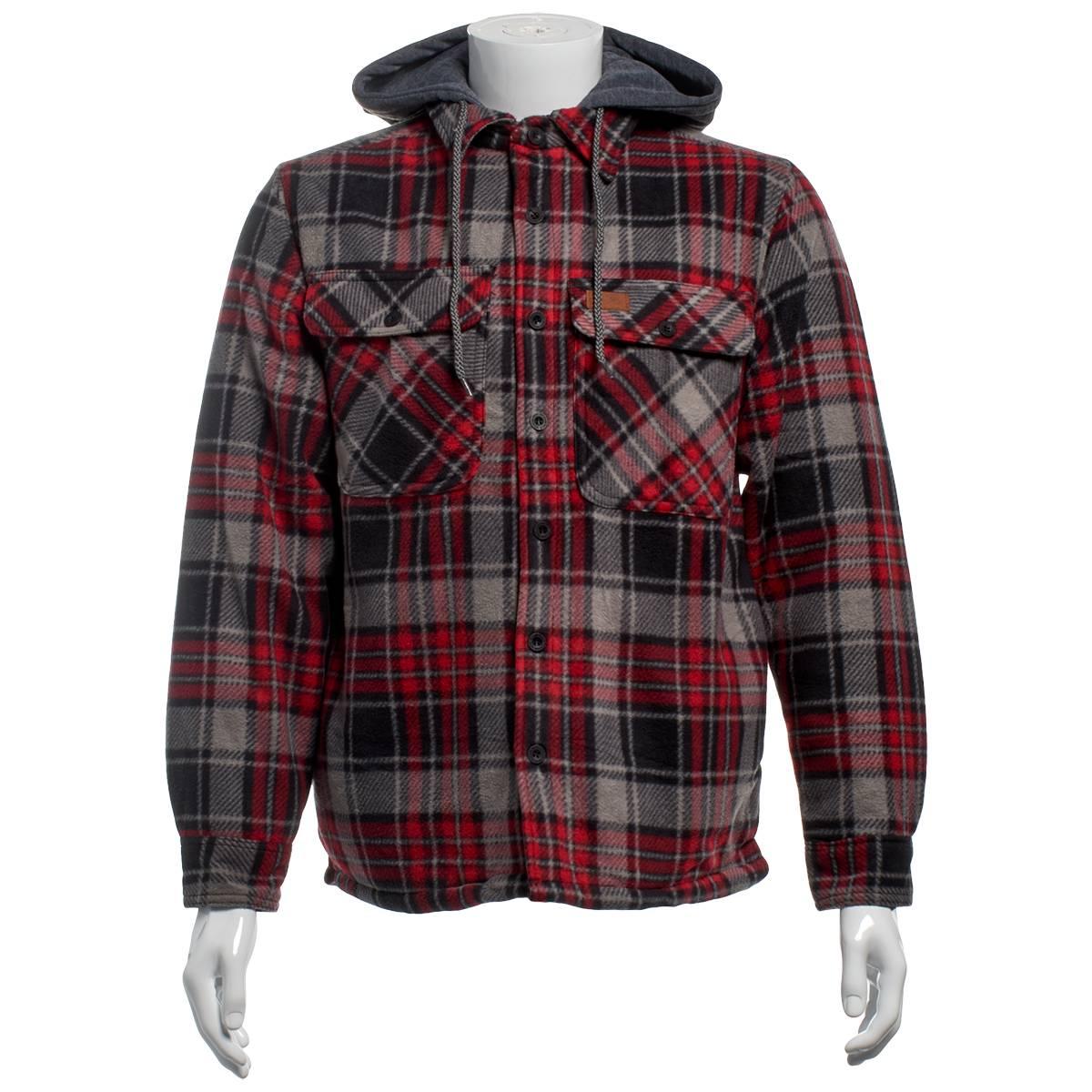 Click here for Mens Mountain Ridge Plaid Polar Fleece Jacket - Re... prices