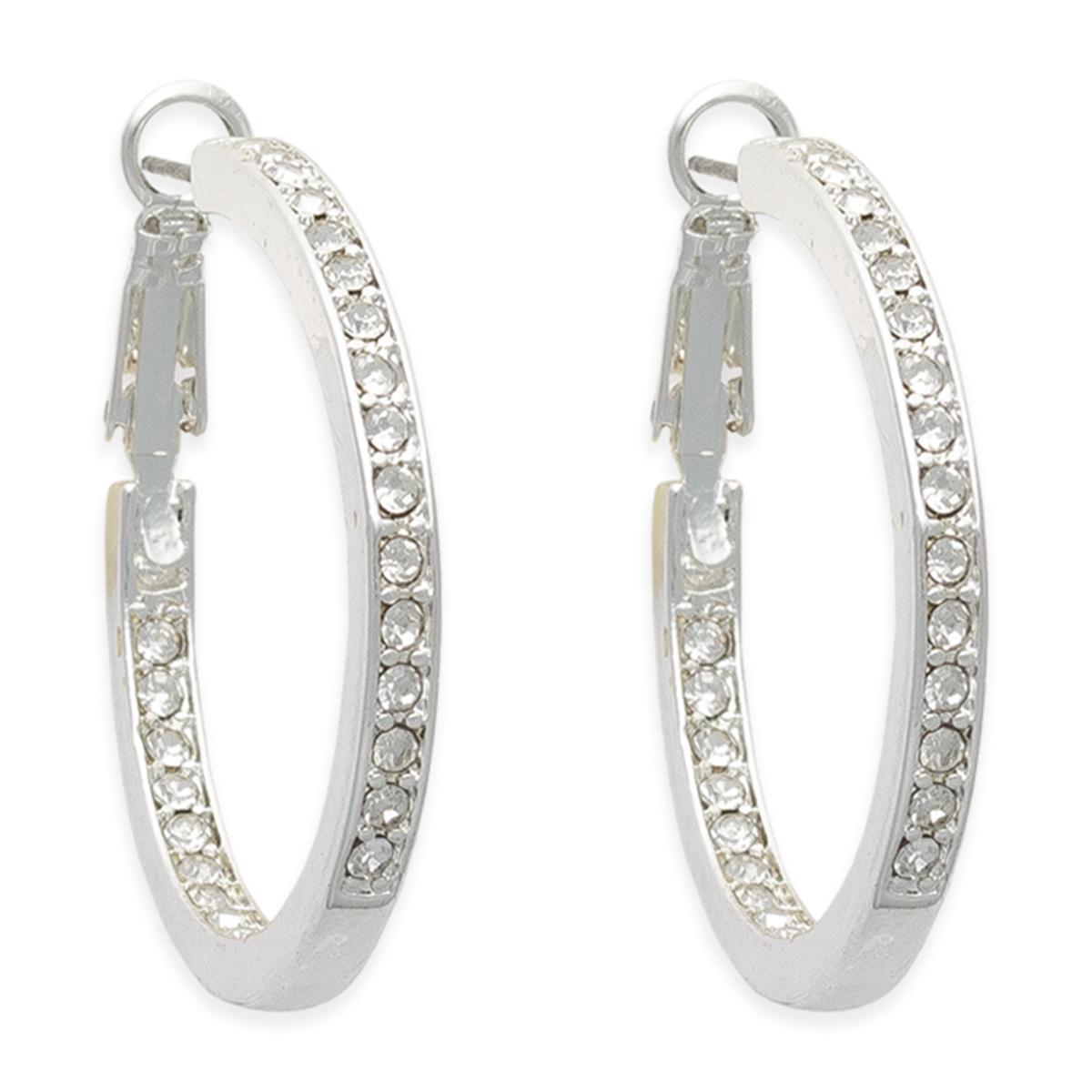 Click here for Freedom Nickel-Free Silver-Tone In & Out Crystal H... prices