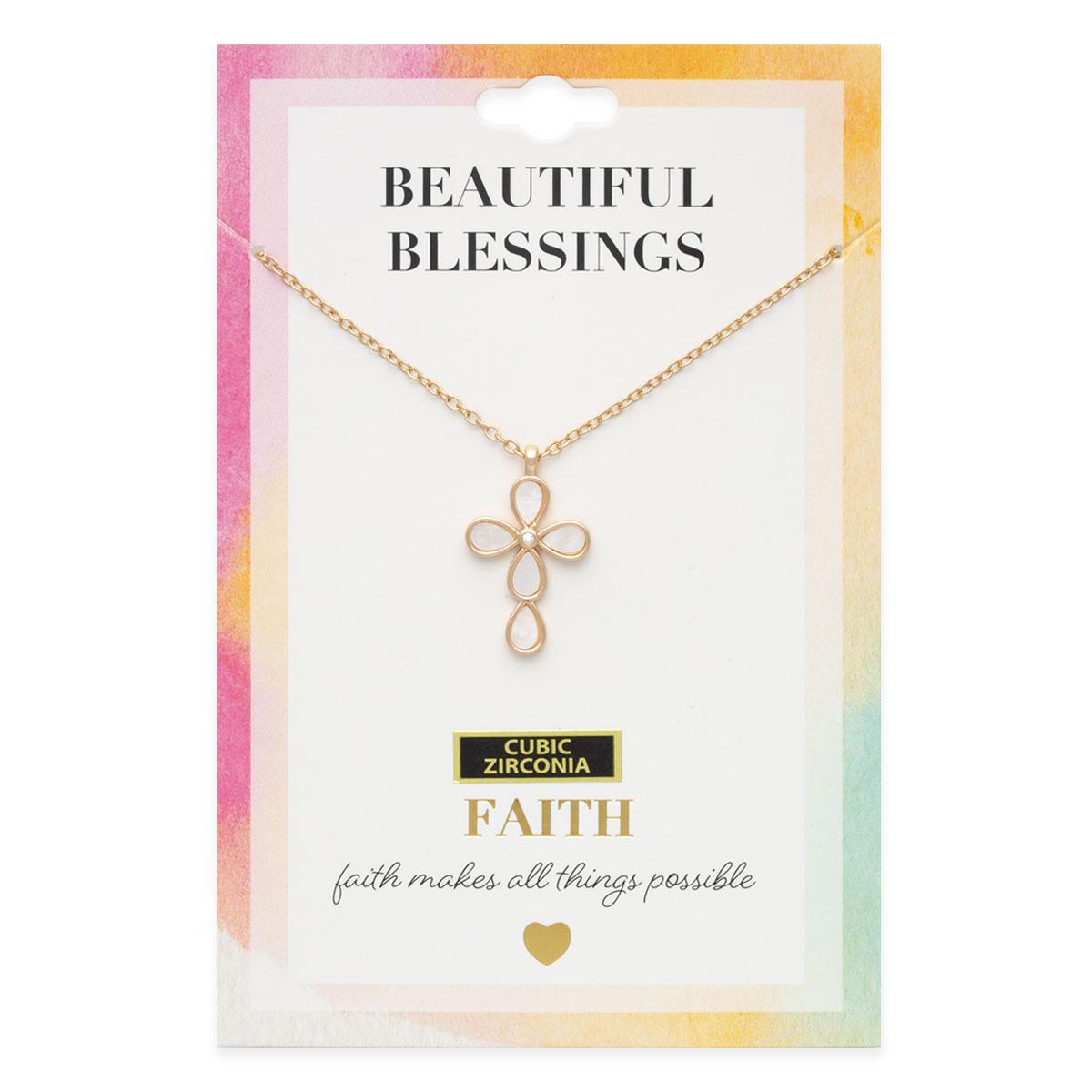 Click here for Beautiful Blessings Gold-Tone Mother of Pearl CZ C... prices