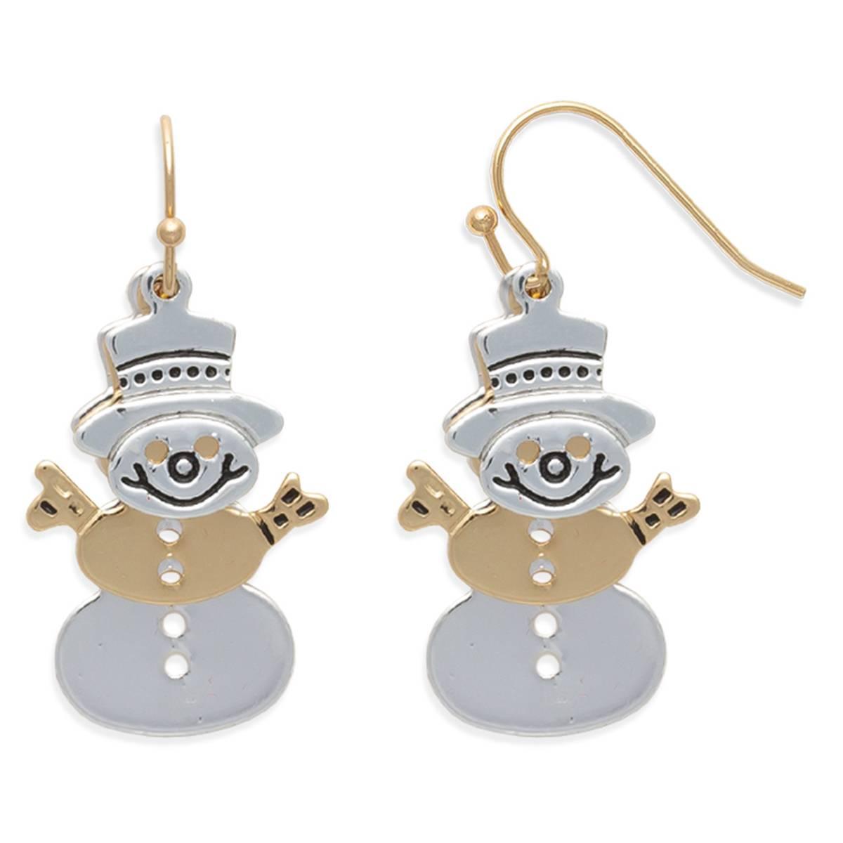 Click here for Two-Tone Snowman Fishhook  Earrings prices