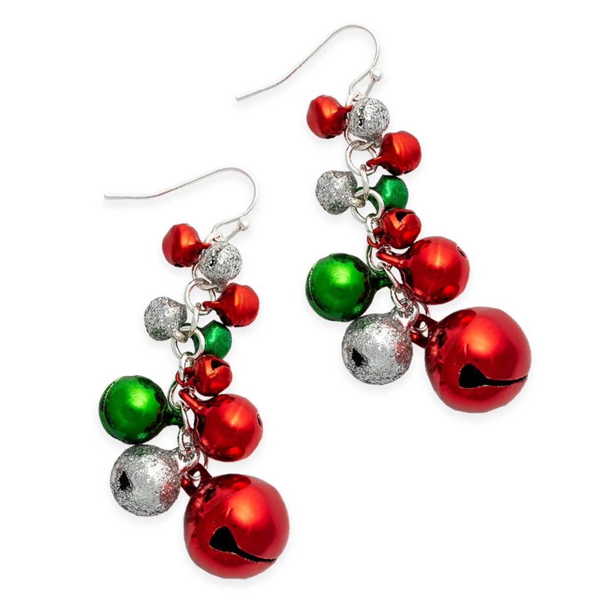Click here for Christmas Color Jingle Bell Cluster Earrings prices