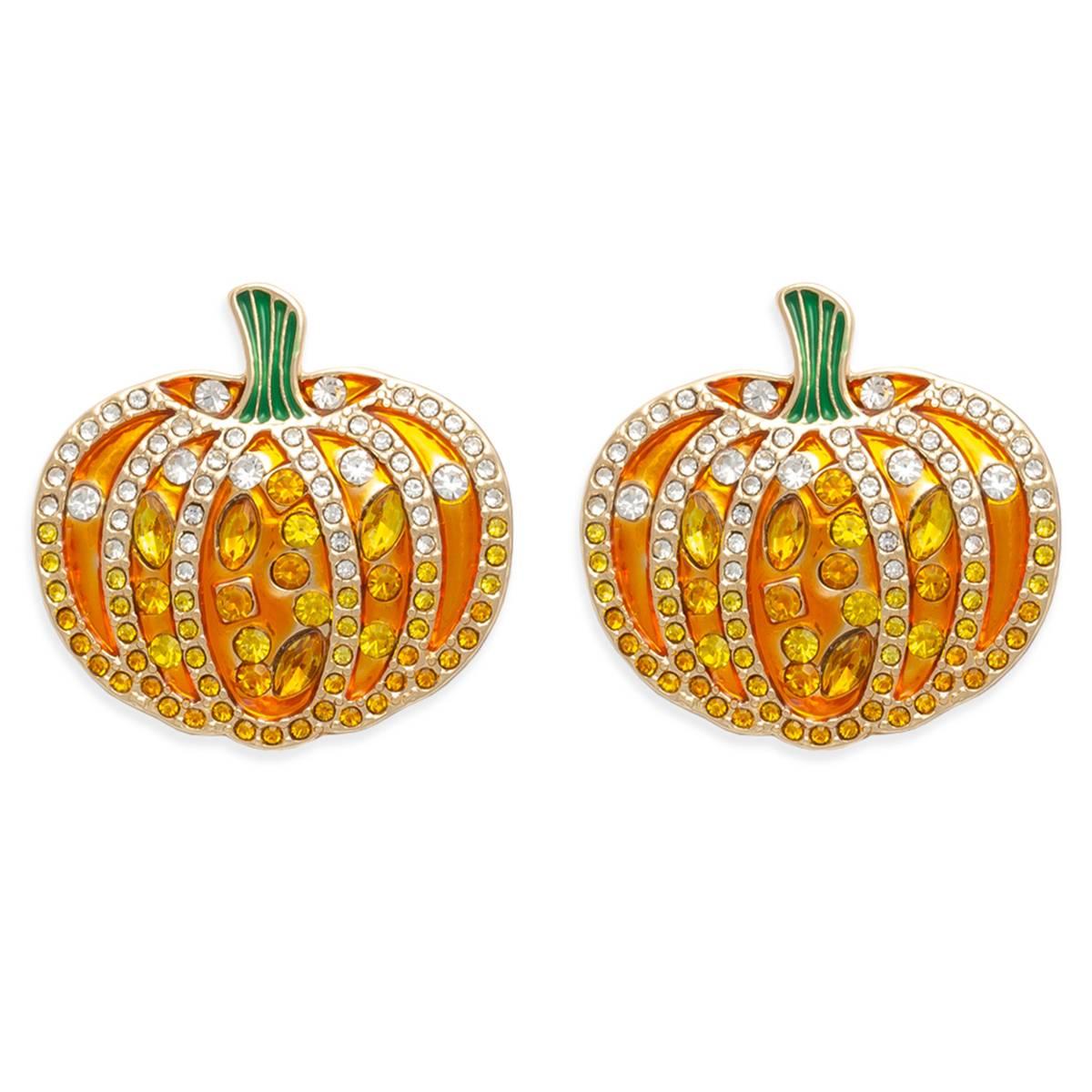 Click here for Rhinestone Pumpkin Stud Earrings prices