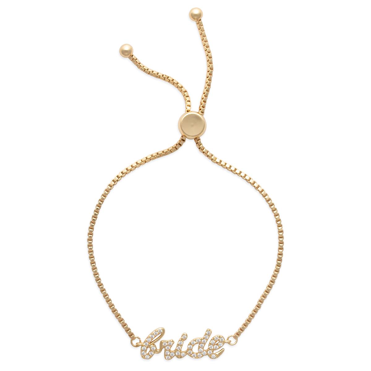 Click here for Gold-Tone Bride Script Adjustable Bracelet prices