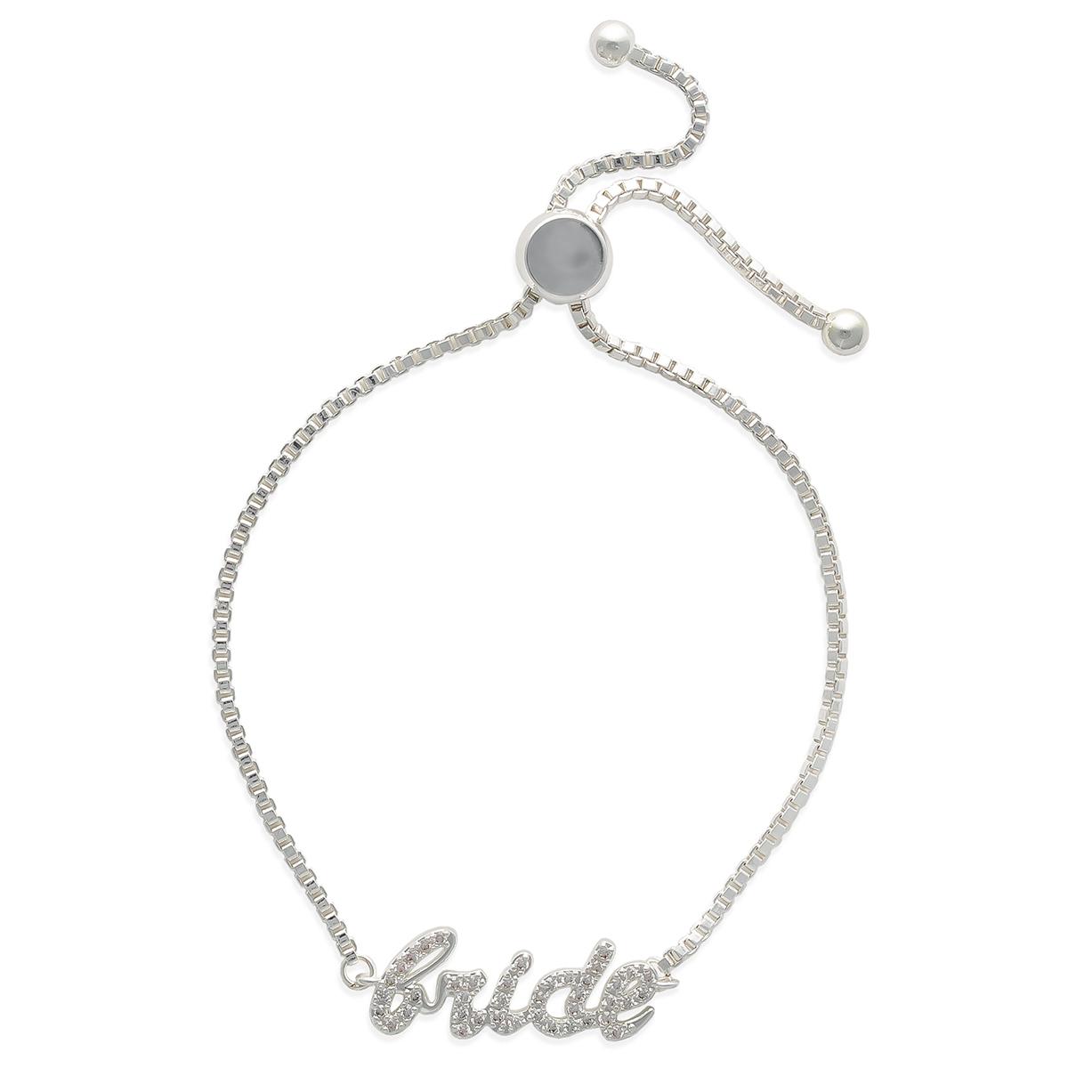 Click here for Silver-Tone Bride Script Adjustable Bracelet prices