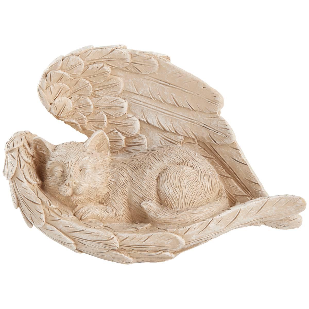 Click here for Resin Sleeping Cat Nestled in Angel Wings Garden S... prices