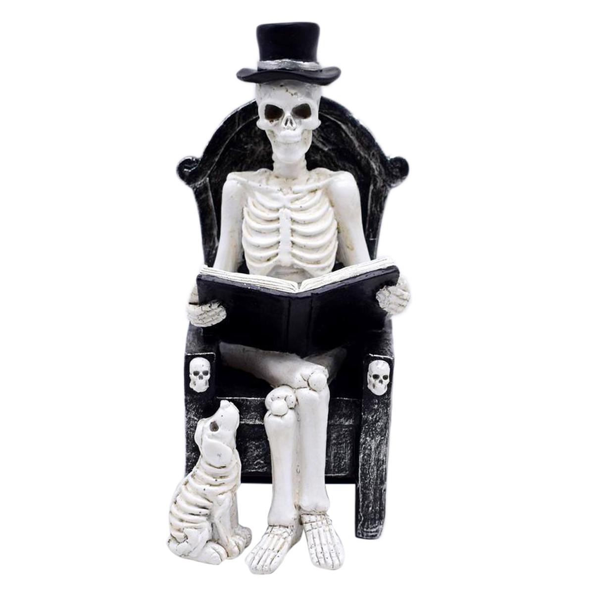 Click here for Reading Skeleton Man with Skeleton Dog prices