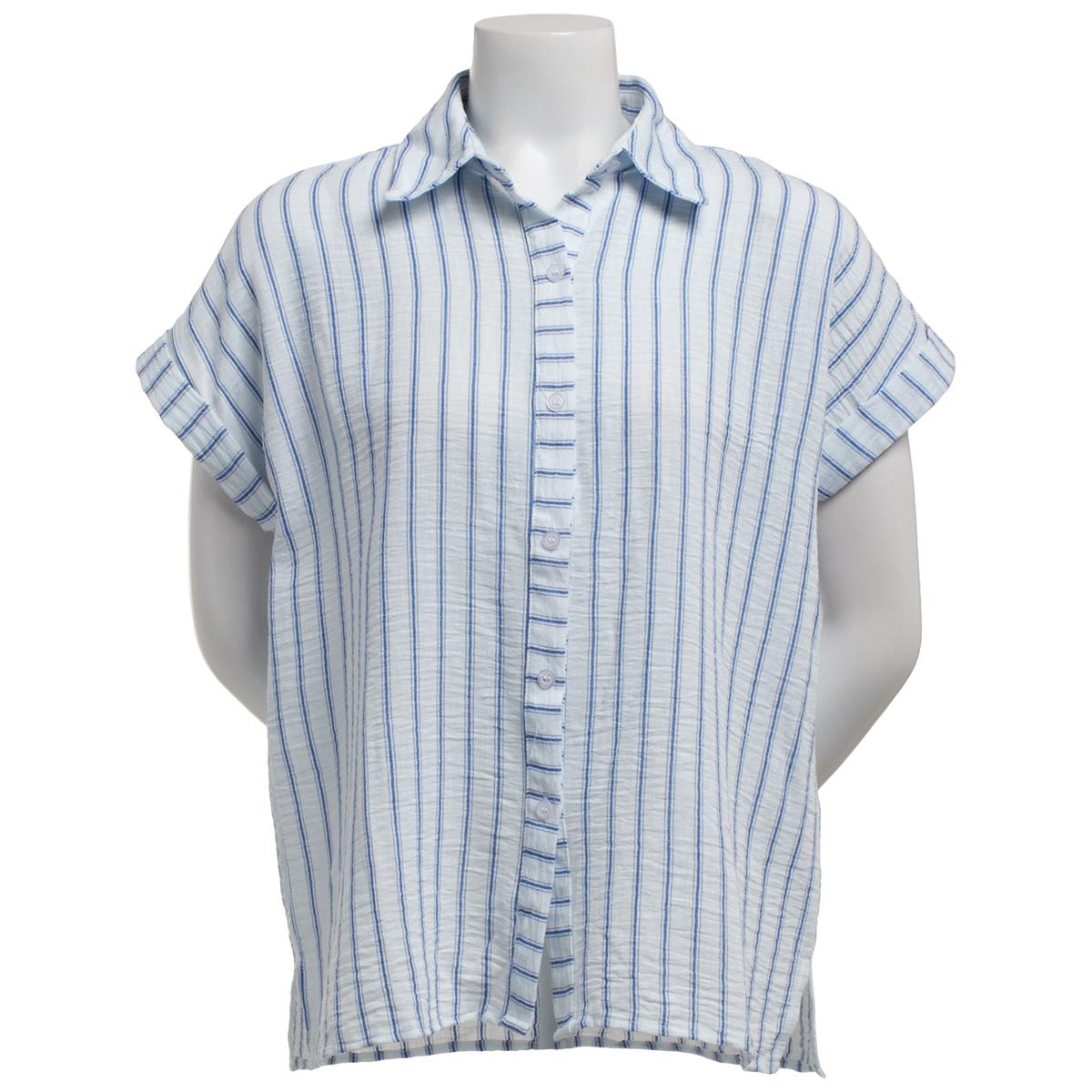 Click here for Womens Notations Dolman Sleeve Stripe Linen Button... prices